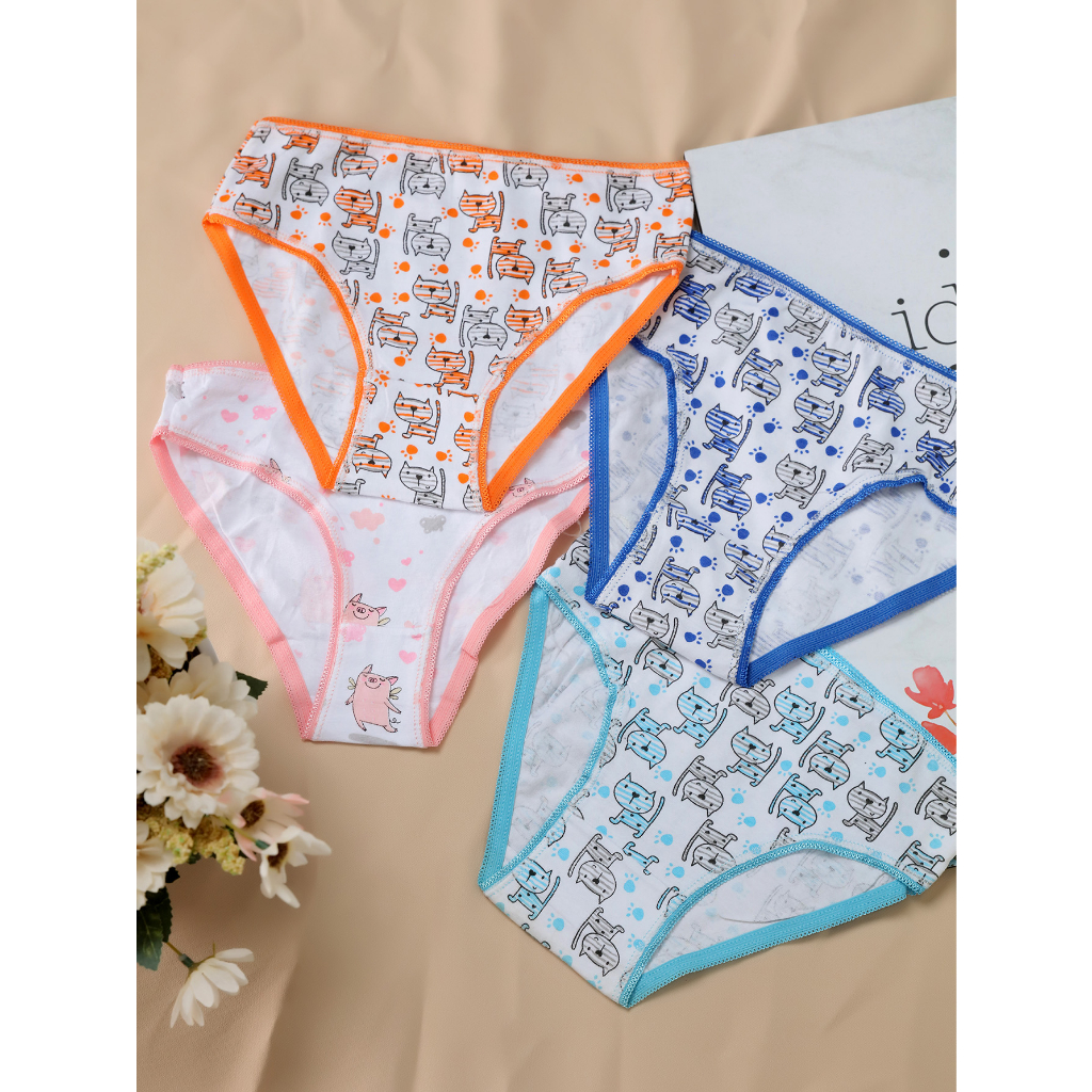 Kit de 03 calcinhas infantil/ cores e estampas sortidas/ direto da ...