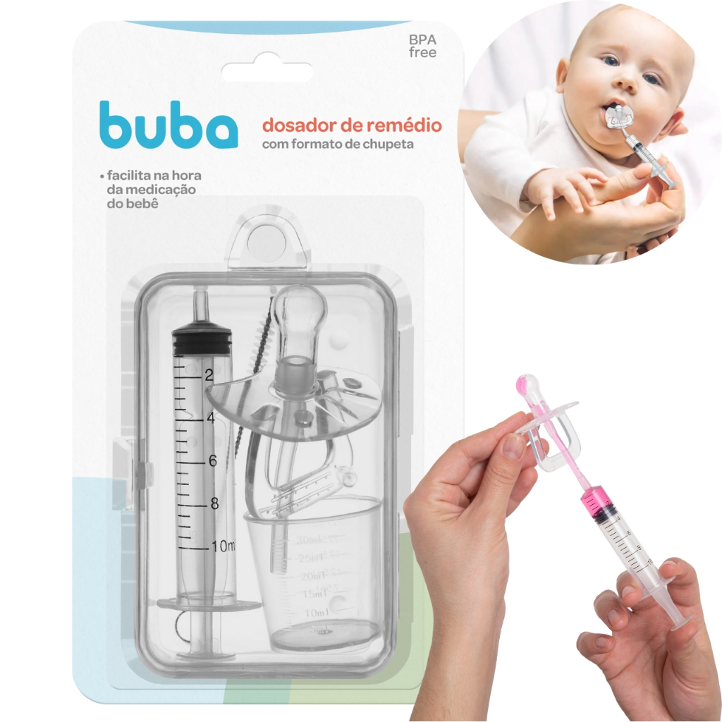 Seringa de Medicamento Com Chupeta na Ponta Silicone Remédio Bebê Buba ...