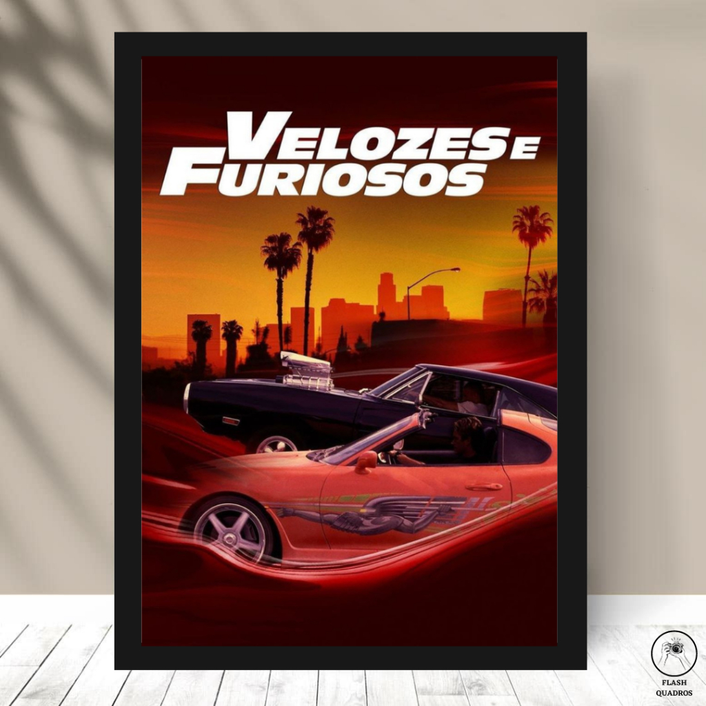 QUADRO PLACA VELOZES E FURIOSOS TORETTO BRIAN SKYLINE R34 C/ MOLDURA E ...