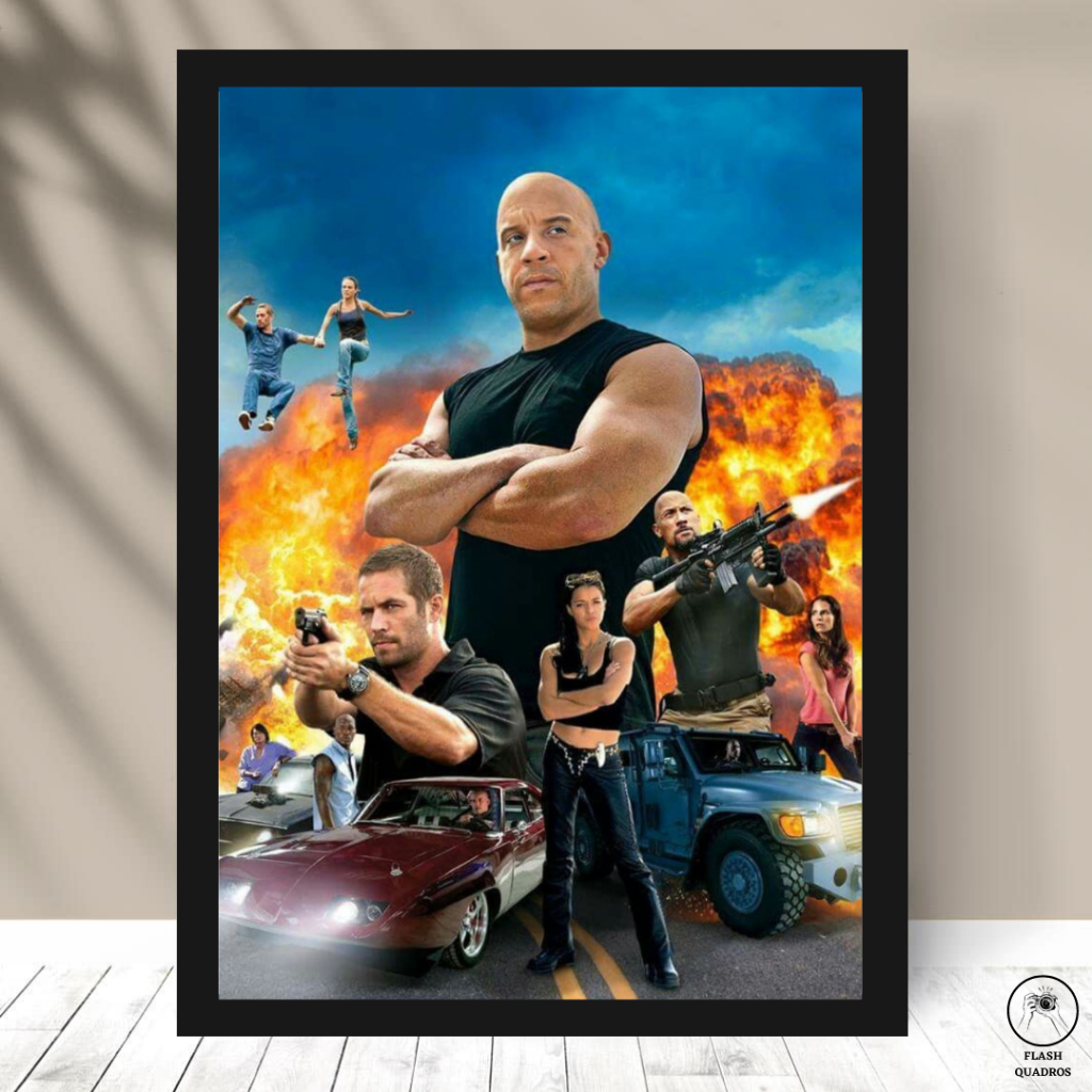 QUADRO PLACA VELOZES E FURIOSOS TORETTO BRIAN SKYLINE R34 C/ MOLDURA E ...