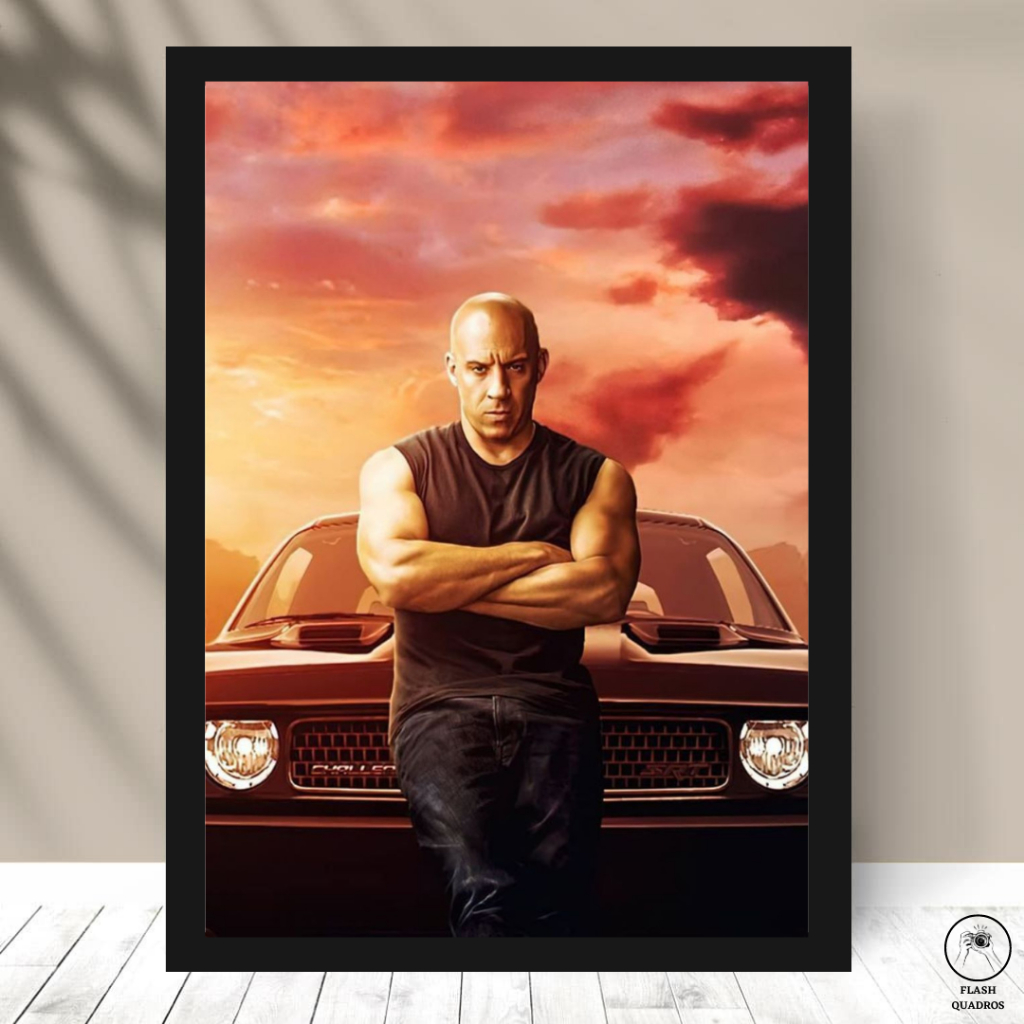 QUADRO VELOZES E FURIOSOS TORETTO BRIAN SKYLINE R34 C/ MOLDURA E VIDRO ...