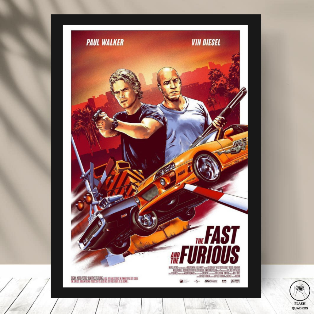 QUADRO VELOZES E FURIOSOS TORETTO BRIAN SKYLINE R34 C/ MOLDURA E VIDRO ...