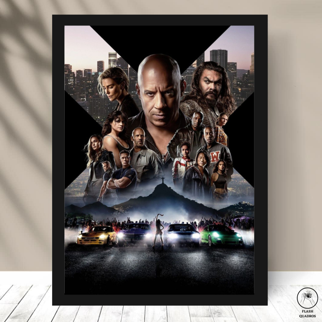 QUADRO VELOZES E FURIOSOS TORETTO BRIAN SKYLINE R34 C/ MOLDURA E VIDRO ...