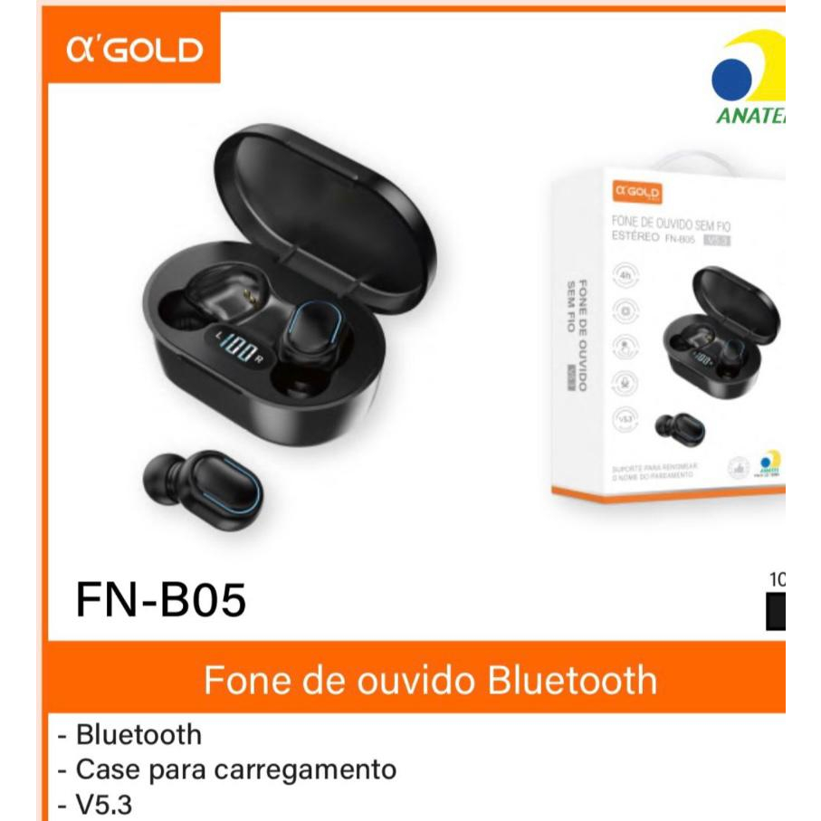 Fone De Ouvido Bluetooth 5.3 Fn-b05 A Gold Sem Fio Original Lacrado In-ear Esportivo Para ...