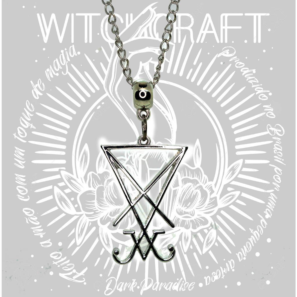 Pingente sigilo de Lúcifer , goetia, satanismo, daemon, magia negra ...