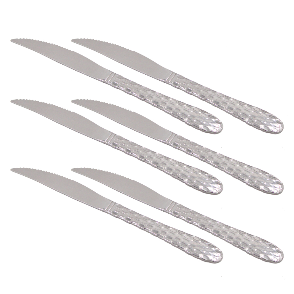 Kit com 6 Facas de Luxo Brilhantes - Talheres de Aço Inox, Elegância e ...