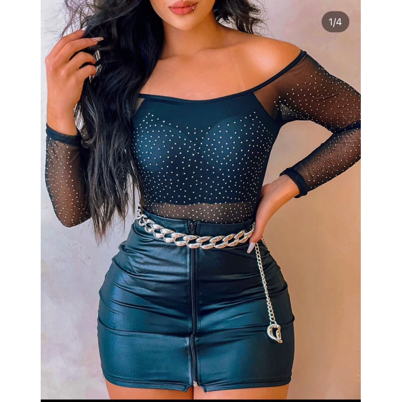 Body ciganinha de tule pedraria bory feminino | Shopee Brasil
