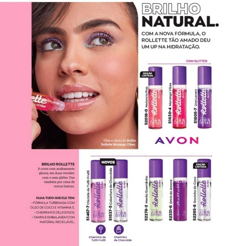 Brilho Labial Rollette Glitter Avon Color Trend | Shopee Brasil