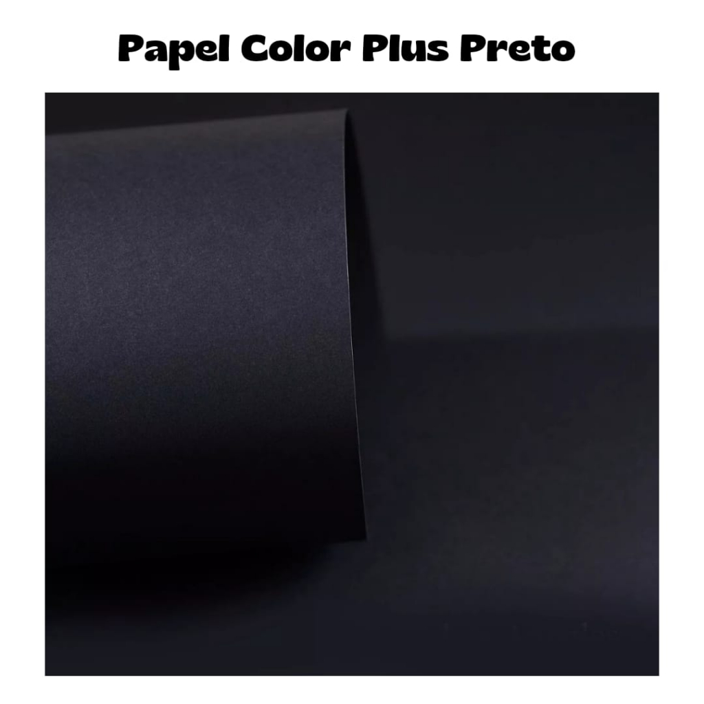 Papel Color Plus 180g A4 50 Folhas Preto Masterprint | Shopee Brasil