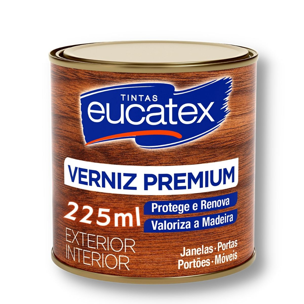 Verniz Para Madeira Brilhante Eucatex 225ml Premium - Cores | Shopee Brasil