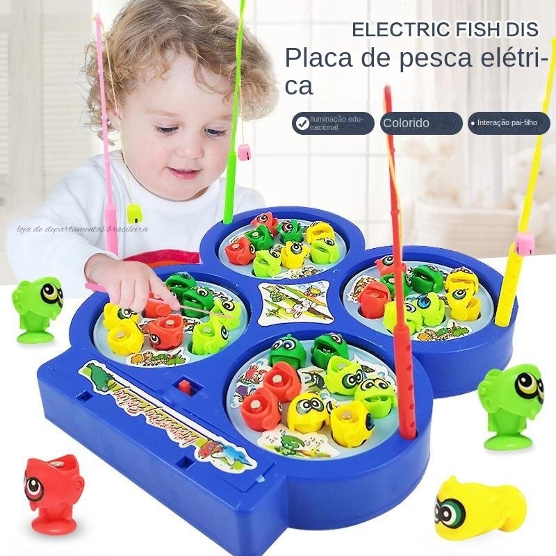 Jogo Pega Peixe Pescaria/ Maluca 32 Peixes E 4 Varas | Shopee Brasil