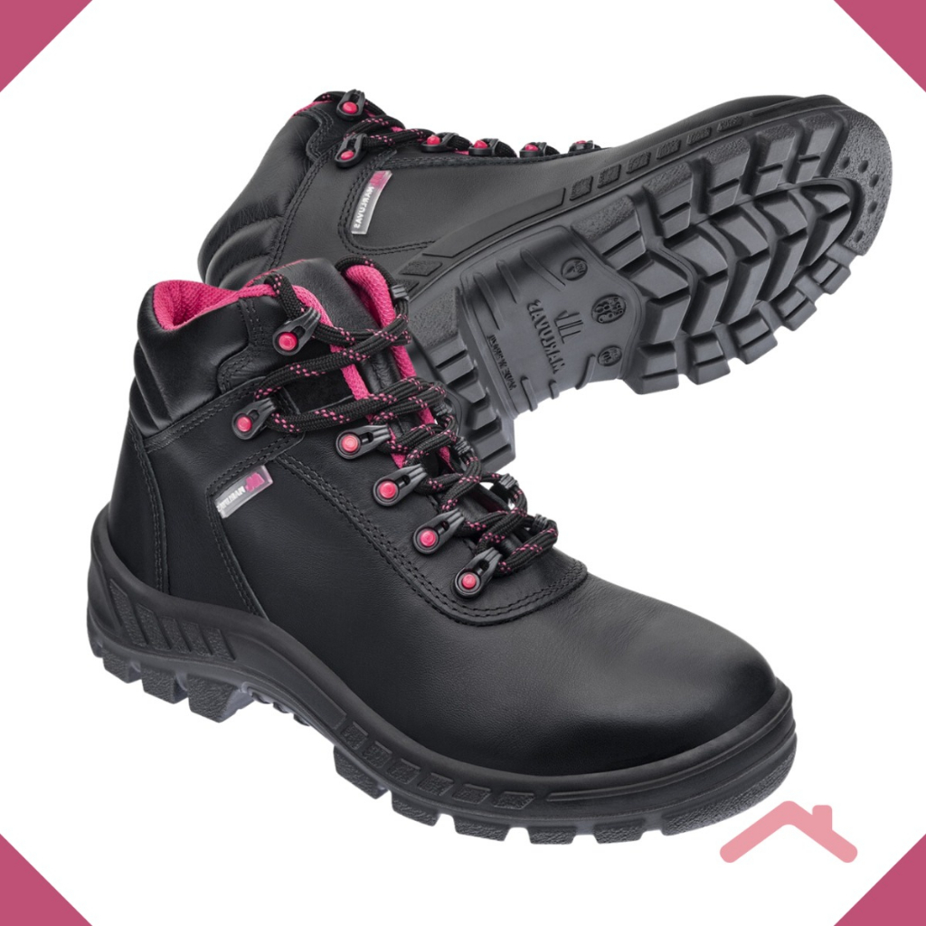 Bota EPI Marluvas Com Certificado De Aprovação Preto E Rosa - Original ...