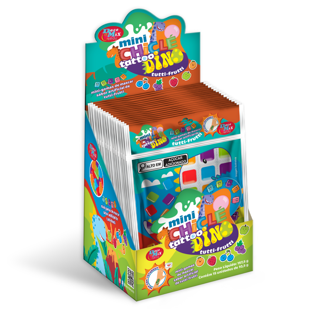 MINI CHICLE TATTOO DINO / MINI GOMA DE MASCAR 15UN. X 10G | Shopee Brasil