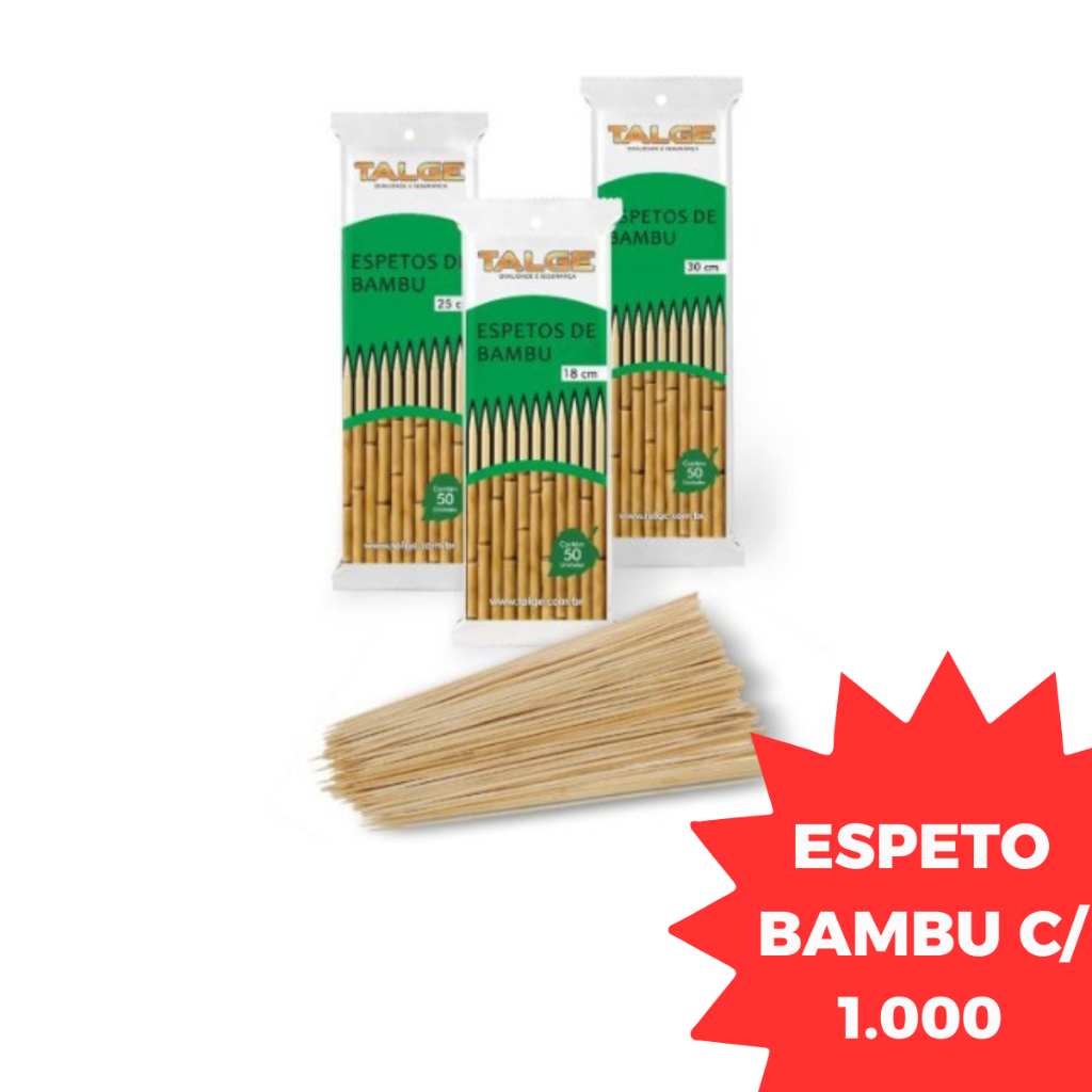 Palito De Bambu Espeto P/churrasco C 1000 Unid 25cm Promoção | Shopee ...