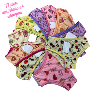 Kit/10 Calcinhas Infantil Larinha Kids Moda íntima Para Meninas ...