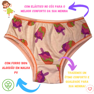 Kit/10 Calcinhas Infantil Larinha Kids Moda íntima Para Meninas ...