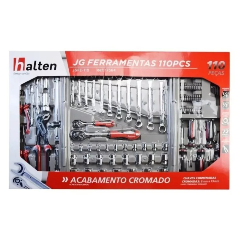 Jogo De Ferramentas Profissionais 110 Pçs Halten | Shopee Brasil