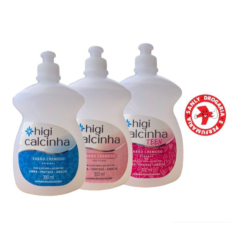 Higi Calcinha Sabão Cremoso 300ml 03 unidades | Shopee Brasil