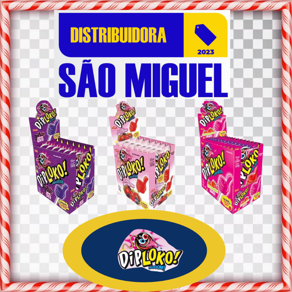 PIRULITO COM BALA DIPLOKO Explosivo DipLoko Boom Sabores caixa 15 unid ...