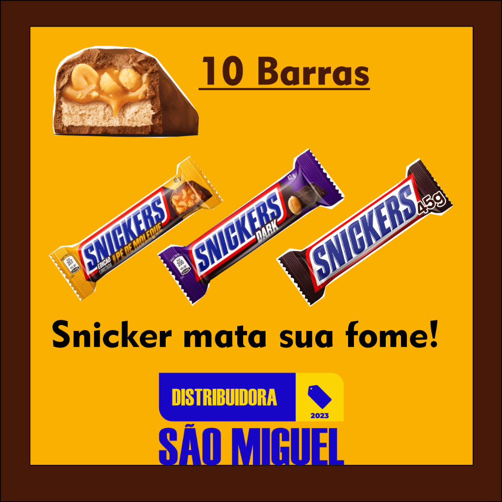 KIT CHOCOLATE SNICKERS 10 UNID MARS | Shopee Brasil
