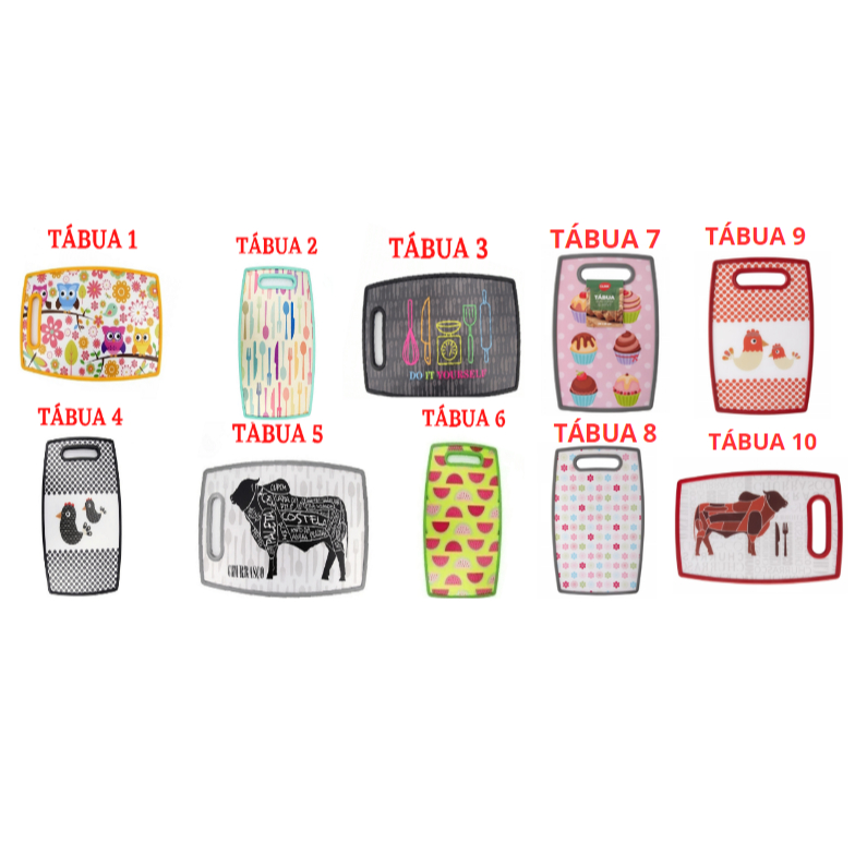 Tabua de Corte Pvc Estampada Linda Clink Multiuso Para Frutas Carnes ...