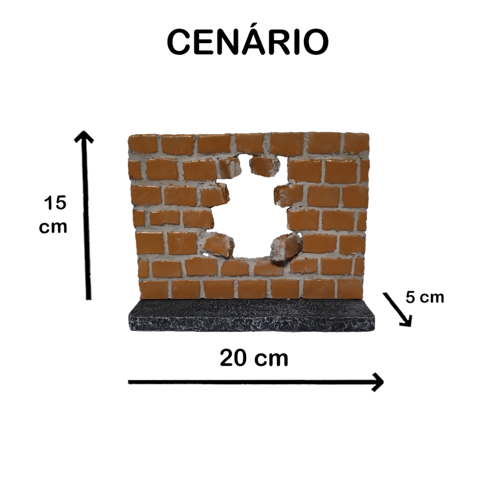 Cenário / Diorama Parede De Tijolos Destruída (A: 15 cm x L: 20 cm x C ...