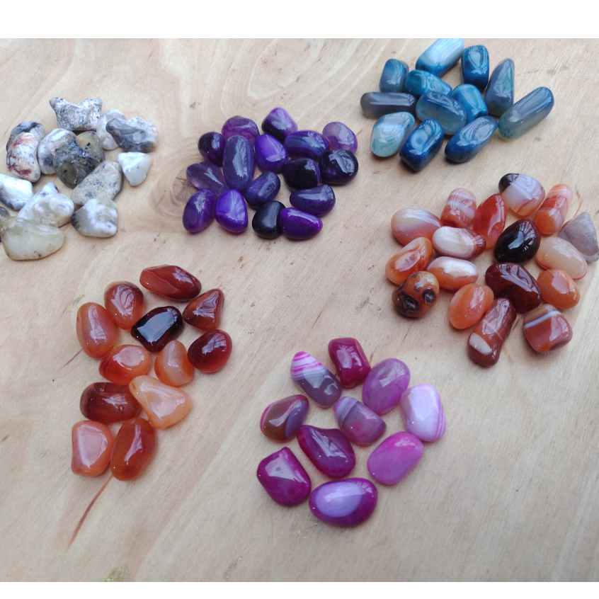 Pedrinhas PP de Ágata: Azul, Dendrita, Rosa, Roxa, Cornalina, de Fogo ...