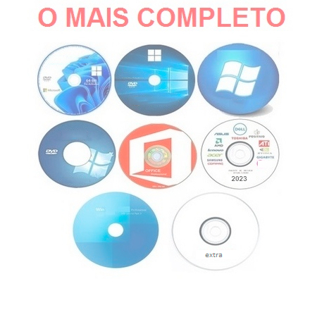 Cd DvdBootavel Windows 11 8 10 7 xp e Completo Notebook/pc office ...