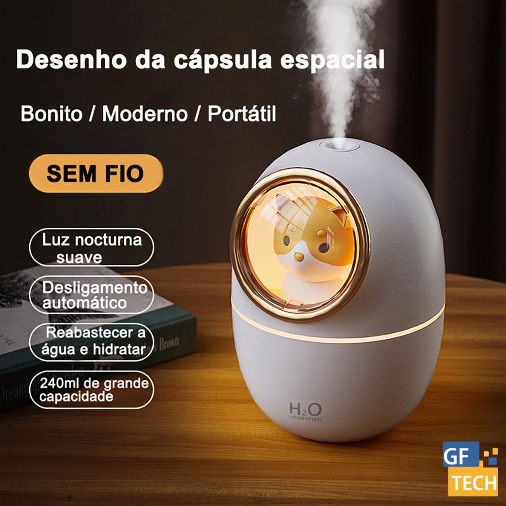 Umidificador E Aromatizador De Ar Recarregável de Ambiente Gato Air Sem ...