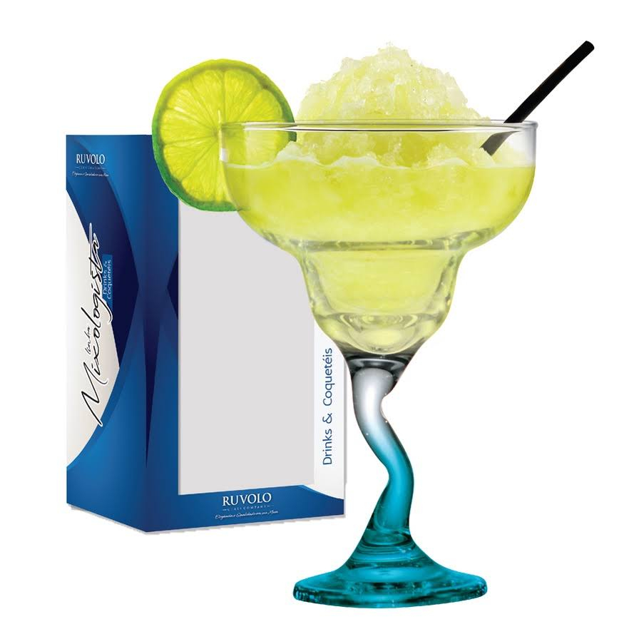Taça De Vidro Margarita Twister Haste Azul 385ml | Shopee Brasil