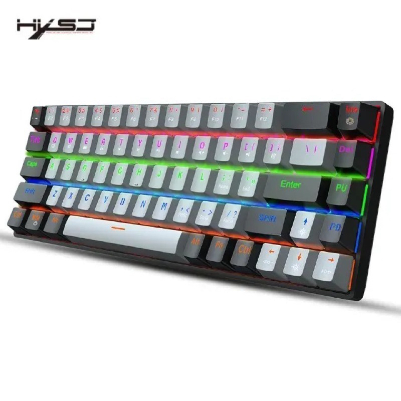 Teclado Mecânico Com Fio Hxsj V800 68 Teclas Rgb Gaming | Shopee Brasil