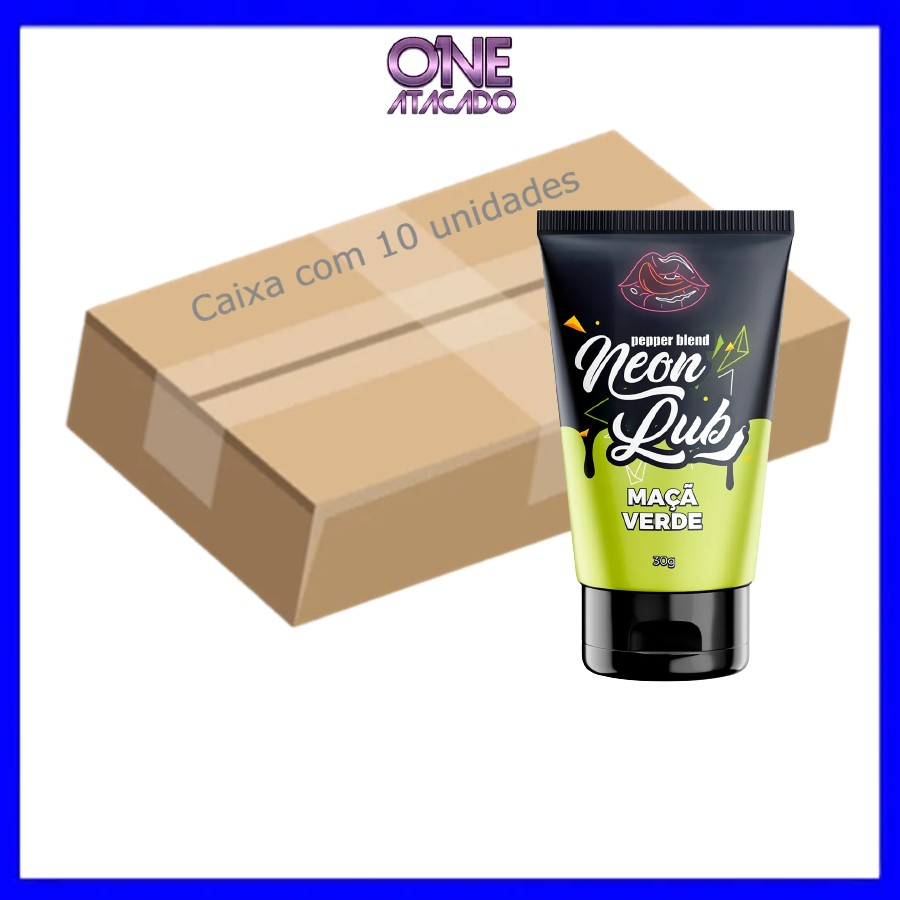 Neon Lub Gel Comestível Brilha Em Luz Negra Maçã Verde 30g - Caixa com ...