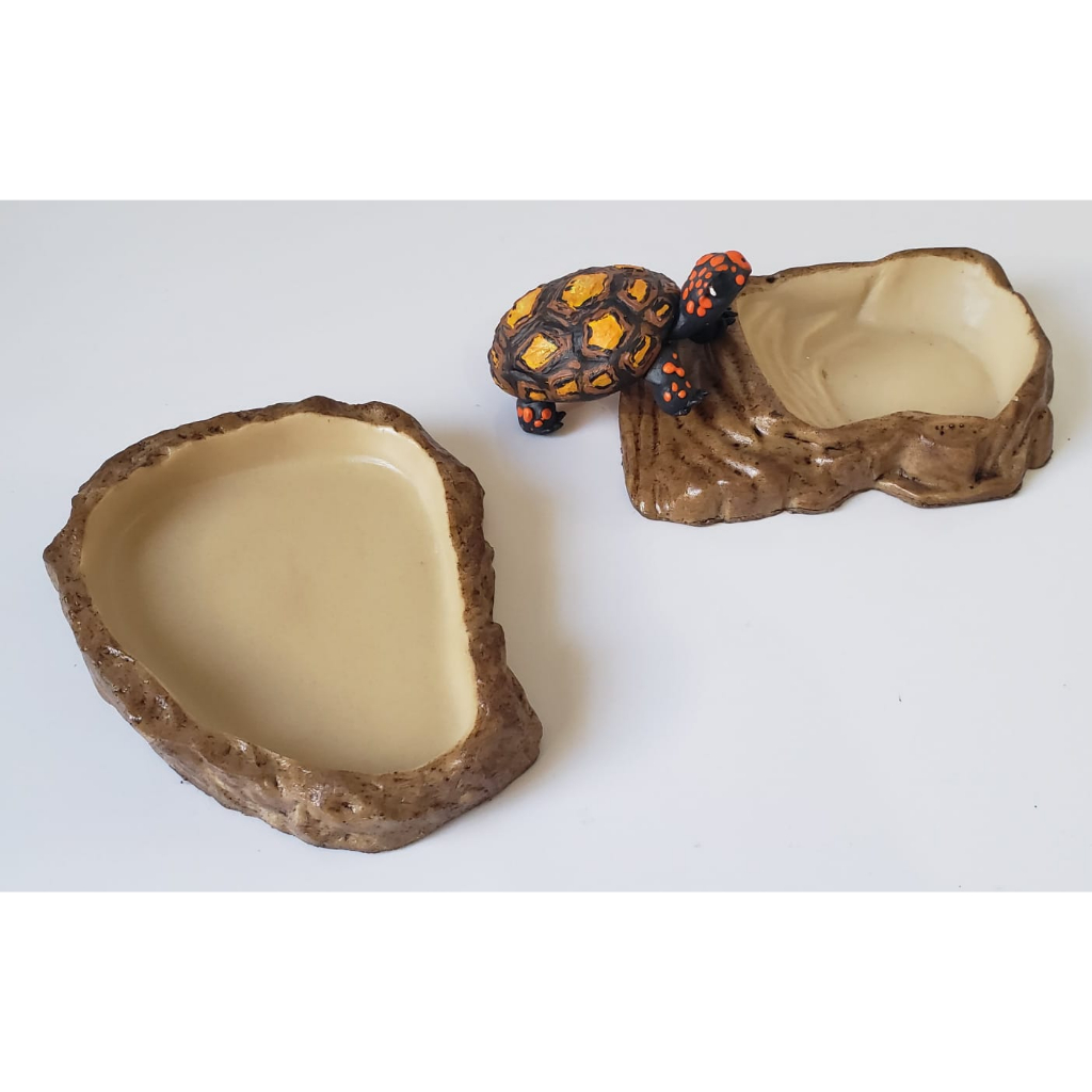 Kit 020 Comedouro Bebedouro Pequeno Para Repteis Artexotics - Faz a Boa!