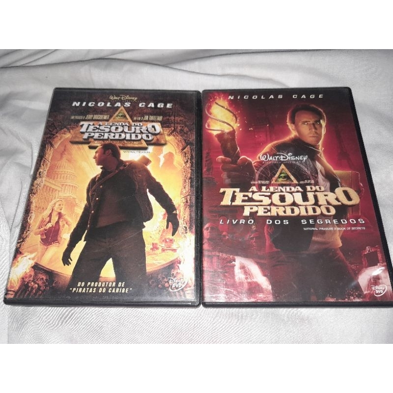 dvd a lenda do tesouro perdido 1 e 2 usado original ótimo estado ...