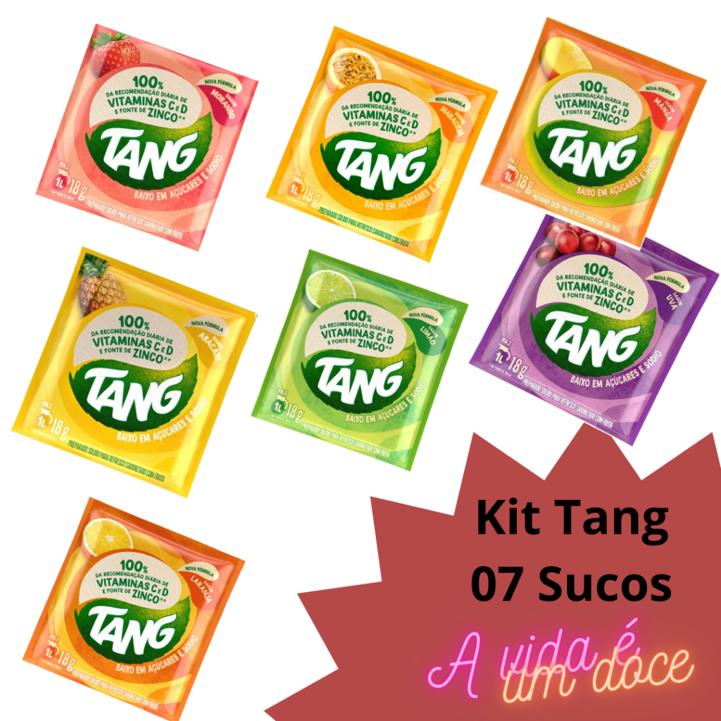 Suco Tang - KIT COM 07 SUCOS ( SABORES SORTIDOS) | Shopee Brasil