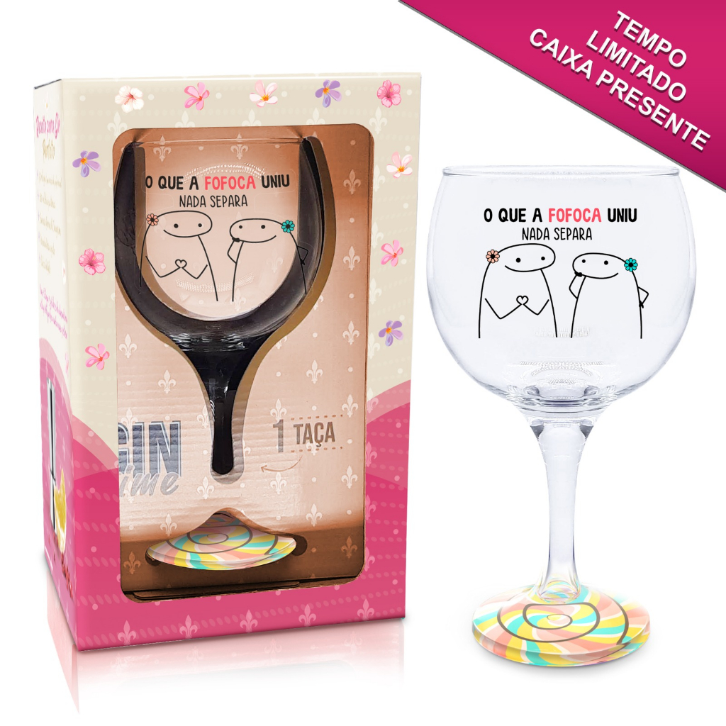 Taça Gin Vidro O que a Fofoca uniu nada separa Base lollypop 600ml - cx ...