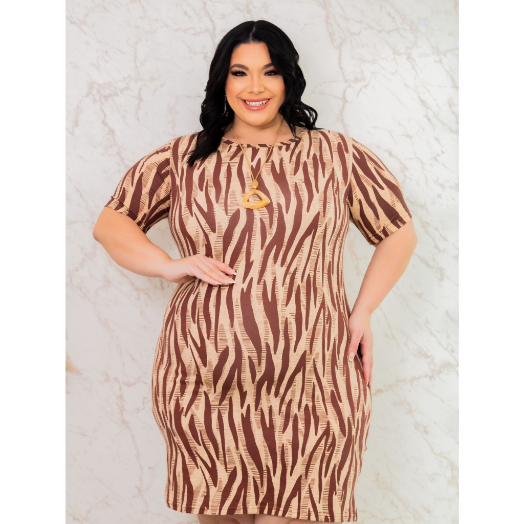 Vestido Plus Confortável Básico Gg G1 Moda Curve Curvy Liso Camisetão