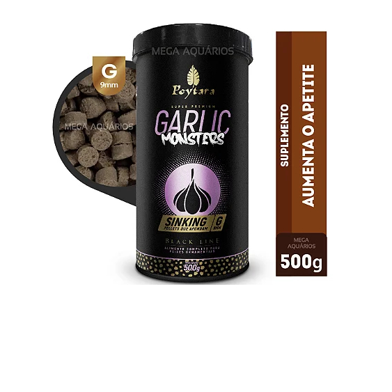 RAÇÃO PEIXES DE FUNDO POYTARA GARLIC MONSTERS 500G SINKING G | Shopee ...