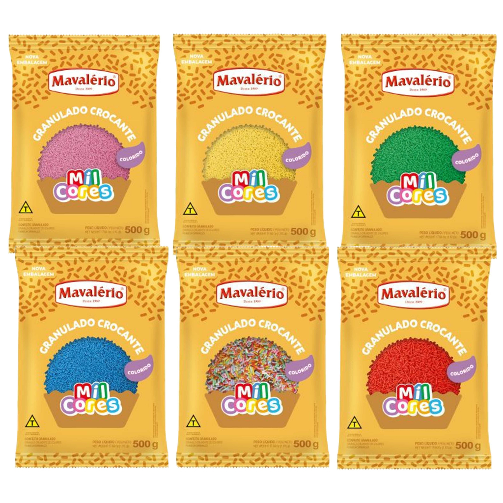 Granulado Crocante Mil Cores Mavalério 500g Cada. Escolha A Cor ...
