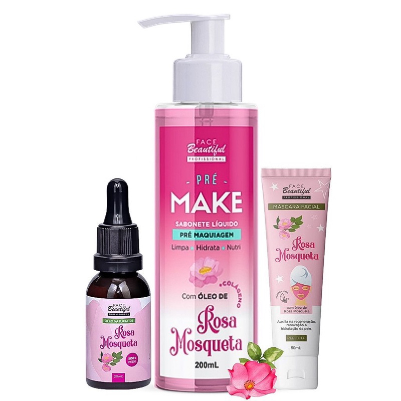 Kit Skin Care Rosa Mosqueta Completo - Face Beautiful | Shopee Brasil