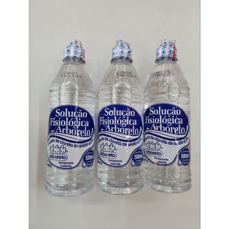 Soro Fisiológico 0,9% 500ml ARBORETO Kit com 3 frascos | Shopee Brasil