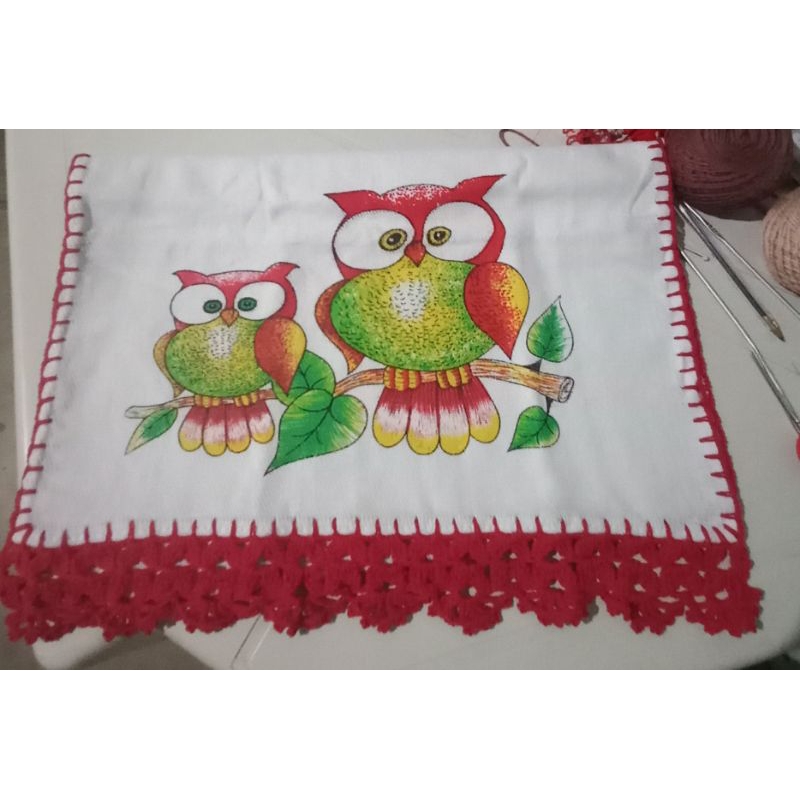 pano de prato com barra de croche lindos | Shopee Brasil