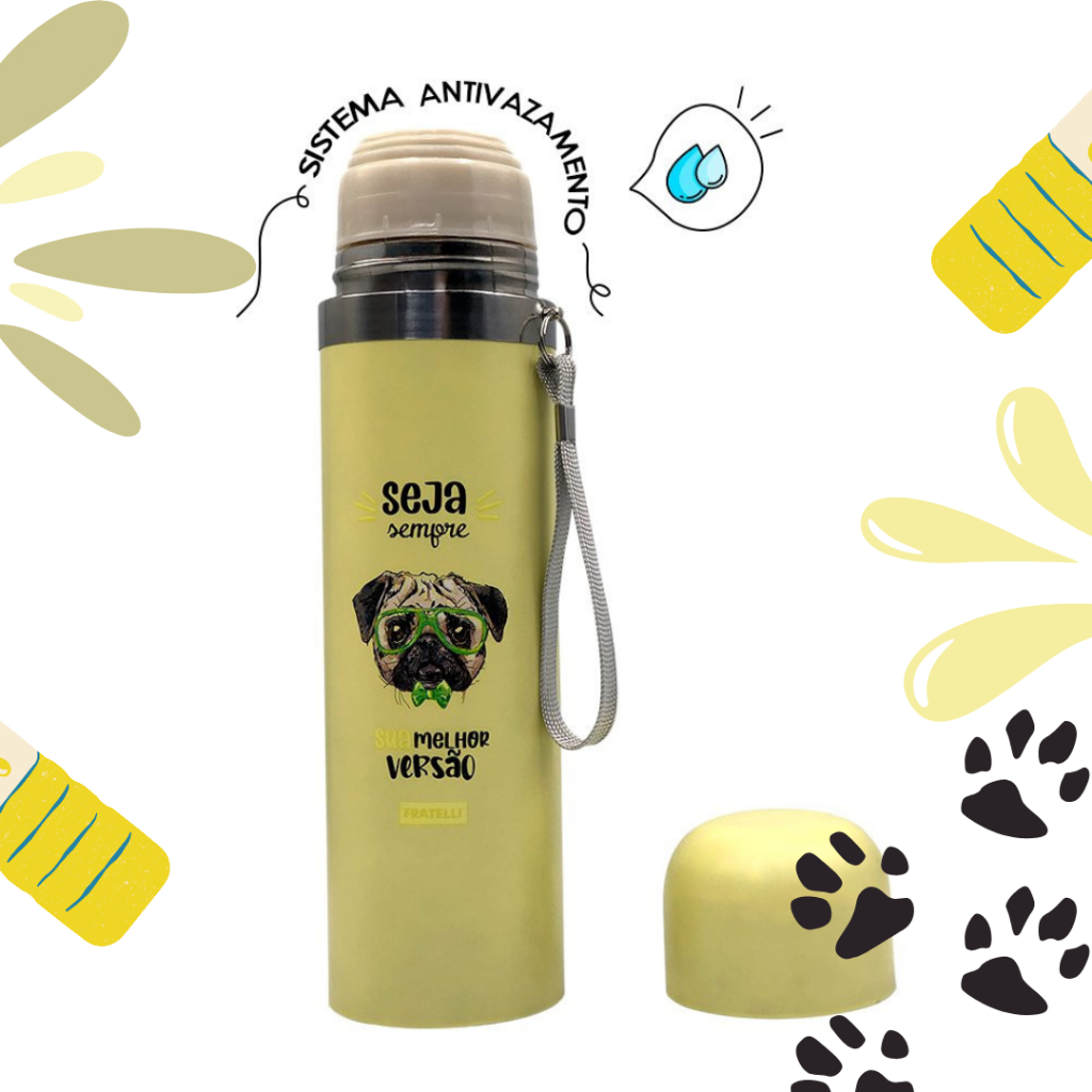 Garrafa Color Estampa Pet Inox 480ml - Amarelo | Shopee Brasil