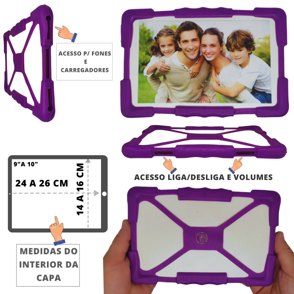 Capa capinha para tablet 9" a 10" polegadas (a9+ ,plus ,positivo twist ...