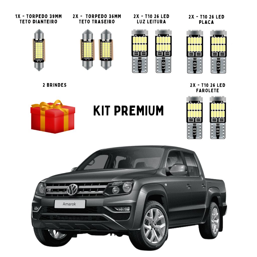 Kit Lâmpadas Led Interna Vw Amarok - Canbus | Shopee Brasil