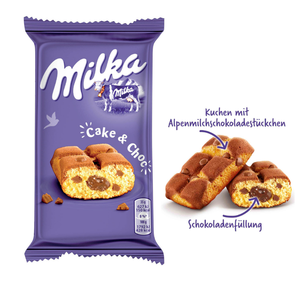 Milka Cake & Choc Bolinho Com Recheio De Chocolate | Shopee Brasil