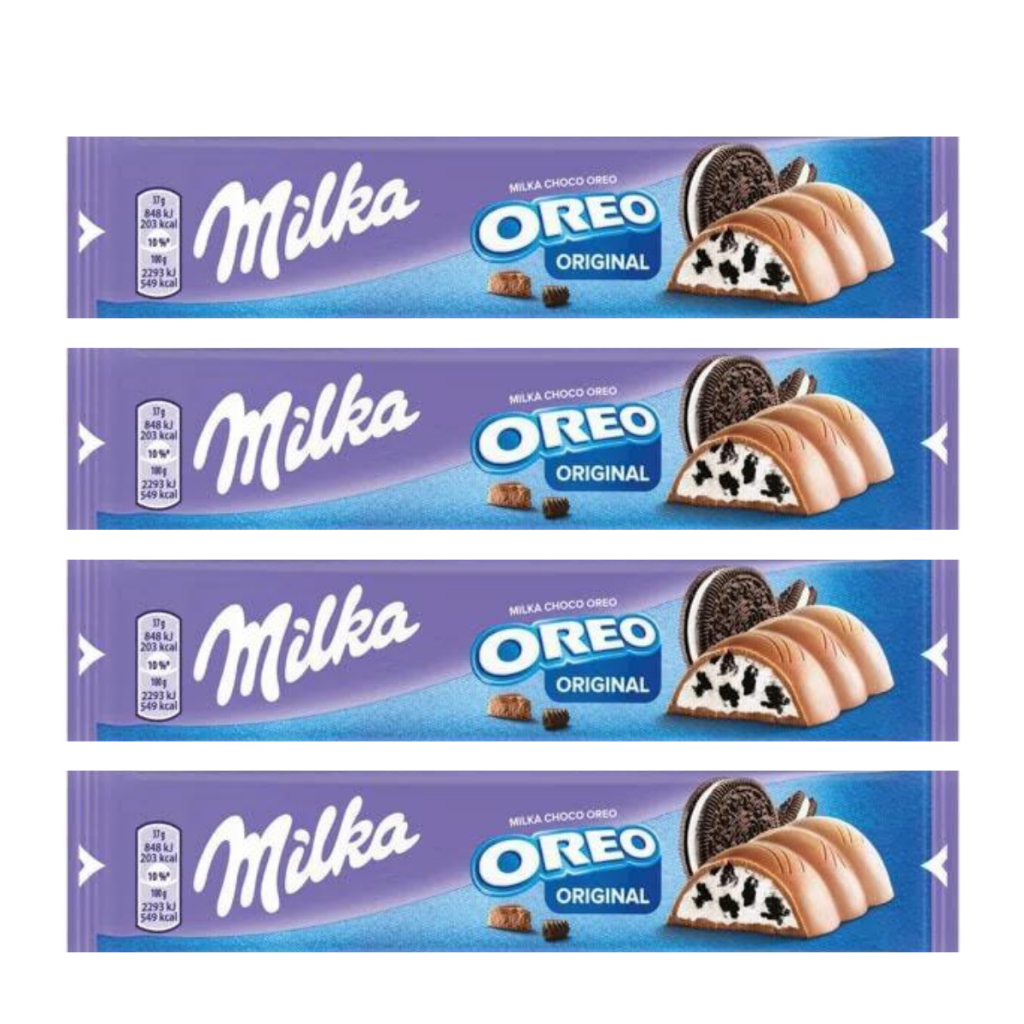 4 Barrinha De Chocolate Milka Recheio De Oreo Original 37g | Shopee Brasil