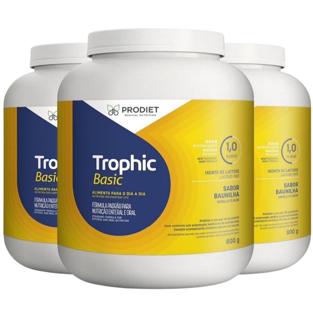 Kit 3 Trophic Basic Suplemento Alimentar Dieta Enteral e Oral 800g ...