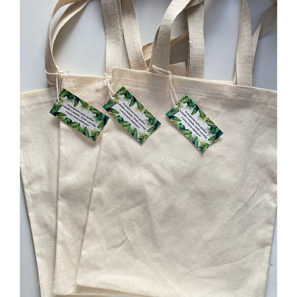 kit 3 Ecobag 30x30cm bolsa sacola ecológica lisa cm100% Algodão Cru | Shopee Brasil