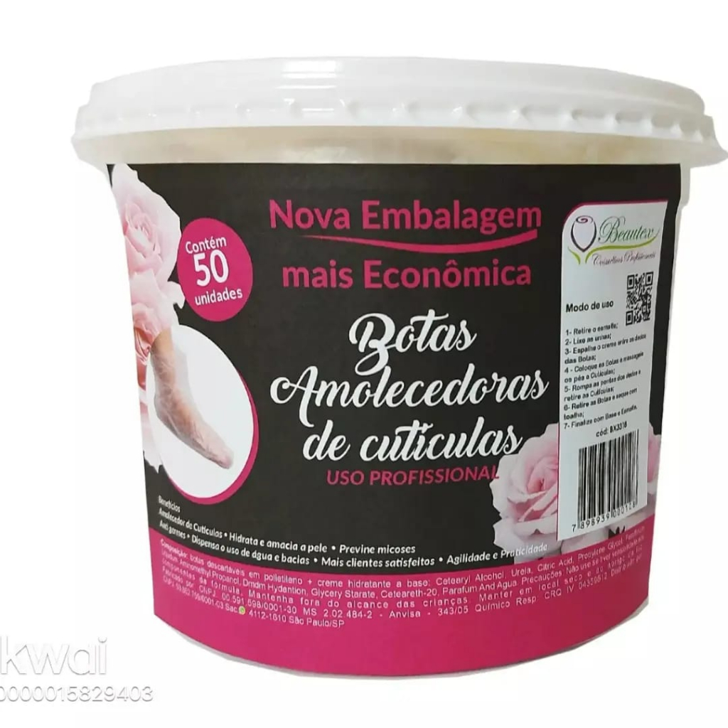 Botas Para Manicure com Creme Hidratante - Pote com 50 Unidades ...